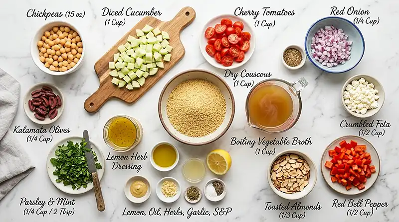 The Best Mediterranean Couscous Chickpea Crunch Salad | Salad Alchemy